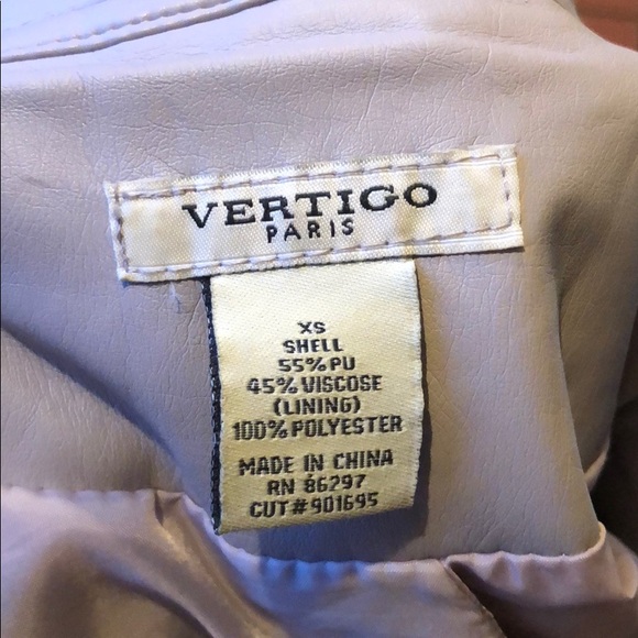 Vertigo Paris | Jackets & Coats | Fitted Pastel Purple Vegan Leather ...